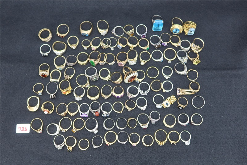 LOT, APPROX (102) ASSORTED RINGS | CONTENTS OF SAFE DEPOSIT BOXES ...